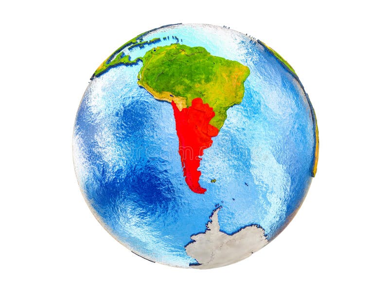 Mapa Do Cone Do Sul Na Terra 3D Isolada Imagem de Stock - Imagem de ...