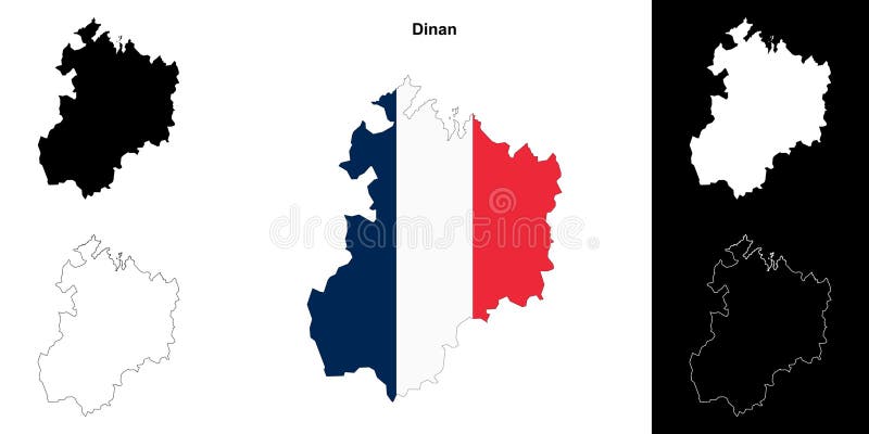 Mapa do contorno de Dinan ilustração do vetor. Ilustração de limites ...