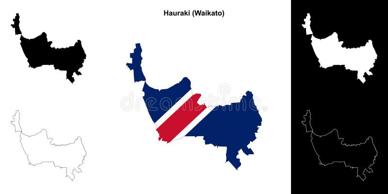 Mapa Do Contorno De Hauraki Ilustração do Vetor - Ilustração de vetor ...