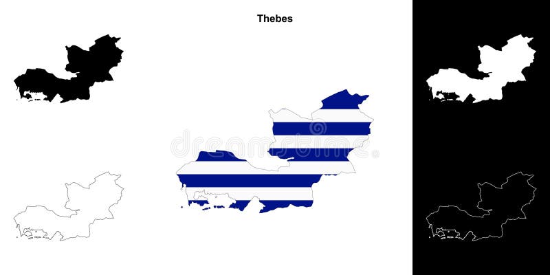 Mapa do contorno de Tebas ilustração do vetor. Ilustração de contorno ...