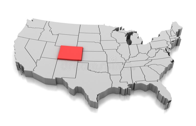 Mapa Do Estado De Colorado, EUA Ilustração Stock - Ilustração de ...