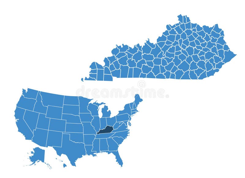 Mapa do estado de Kentucky ilustração stock. Ilustração de unido ...