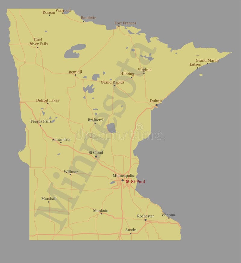 Mapa De Minnesota - Ilustração Do Vetor Ilustração do Vetor ...