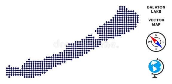 Mapa Do Lago Pixelated Balaton Ilustração do Vetor - Ilustração de lago ...