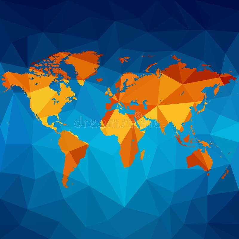 Mapa do mundo ilustração do vetor. Ilustração de poli - 115902421