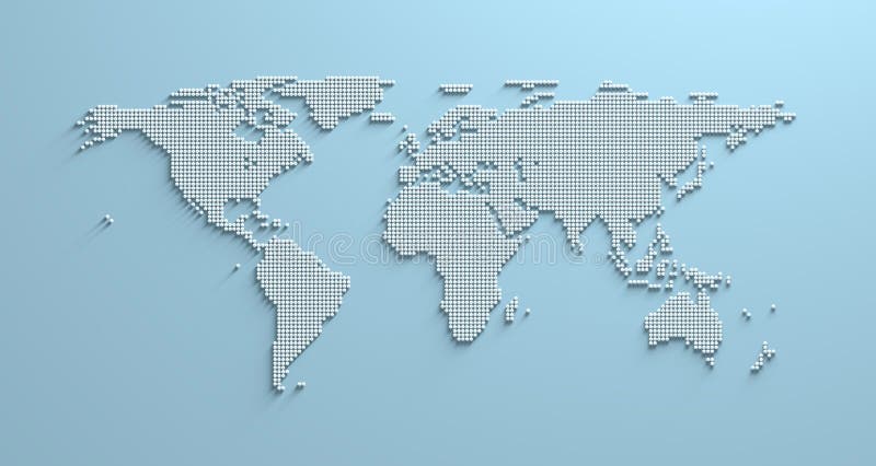 Mapa do mundo 3d ilustração stock. Ilustração de mundo - 96330629