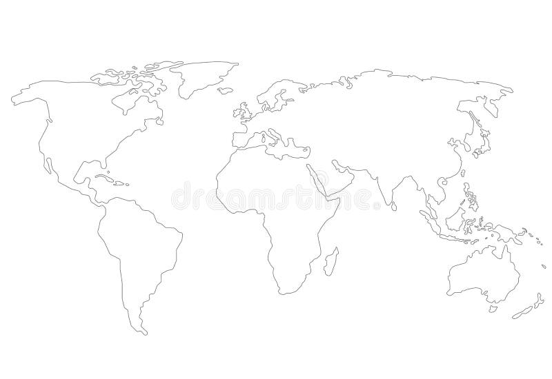 Mapa do mundo dos esboços ilustração do vetor. Ilustração de global ...
