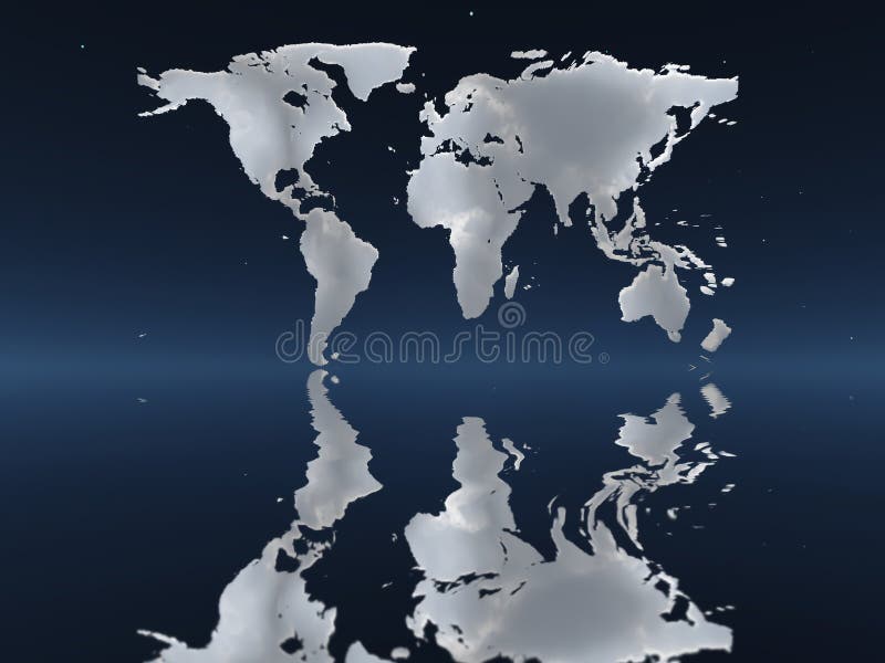 Mapa Do Mundo Feito Das Nuvens Ilustração Stock - Ilustração de noite ...