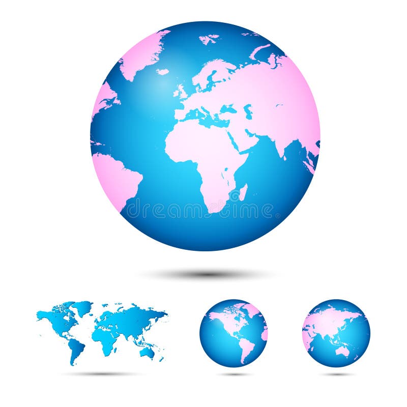 Mapa do mundo. Globo. ilustração do vetor. Ilustração de sinal - 33122348