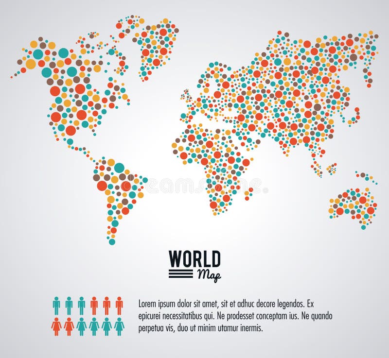 Mapa do mundo infographic ilustração do vetor. Ilustração de globo ...