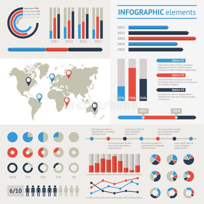 Mapa do mundo infographic ilustração do vetor. Ilustração de diagrama ...