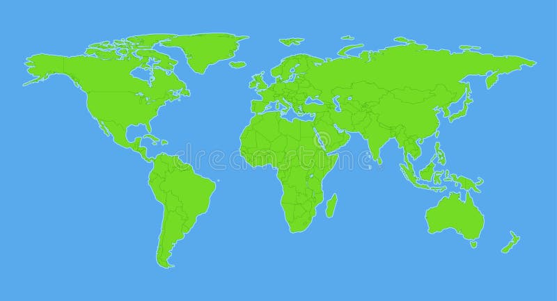 Mapa Do Mundo Liso Com Países Ilustração do Vetor - Ilustração de ...