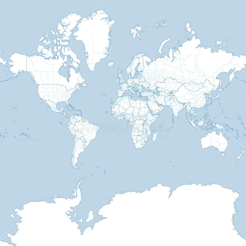Mapa Do Mundo, Planisphere Político Ilustração do Vetor - Ilustração de ...