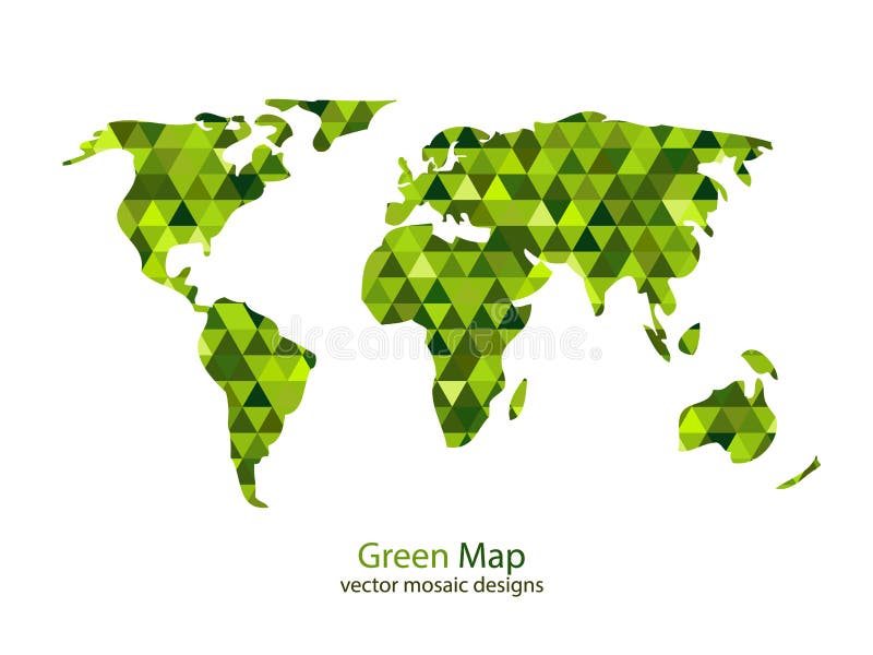 Mapa Do Mundo Verde Do Mosaico Ilustração do Vetor - Ilustração de ...