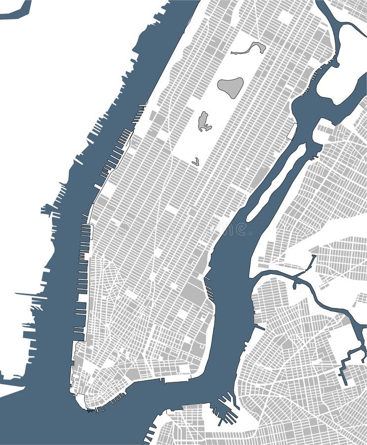Mapa Da Nova Iorque, Nova Iorque, EUA Ilustração Stock - Ilustração de ...