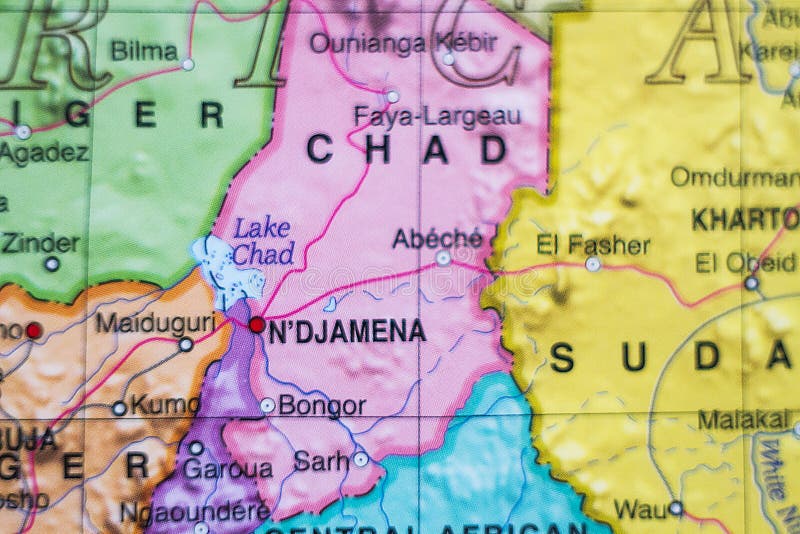 Chade Marcado Com Uma Bandeira No Mapa Foto de Stock - Imagem de ...