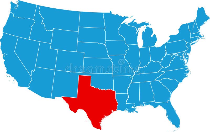 Mapa do texas ilustração do vetor. Ilustração de estados - 205936682