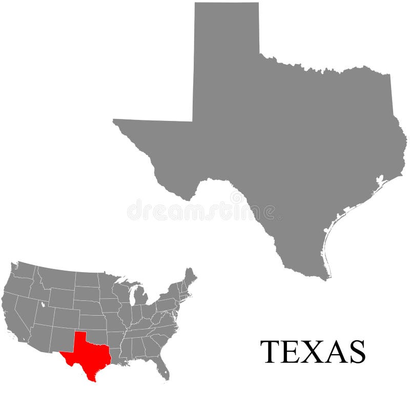 Mapa do texas ilustração do vetor. Ilustração de silhueta - 205936760