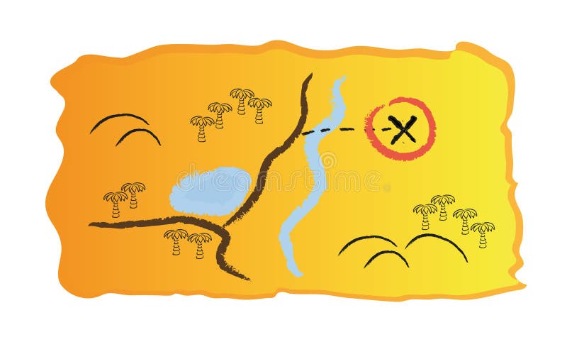 Mapa Do Vetor Ao Tesouro Secreto Ilustração do Vetor - Ilustração de ...