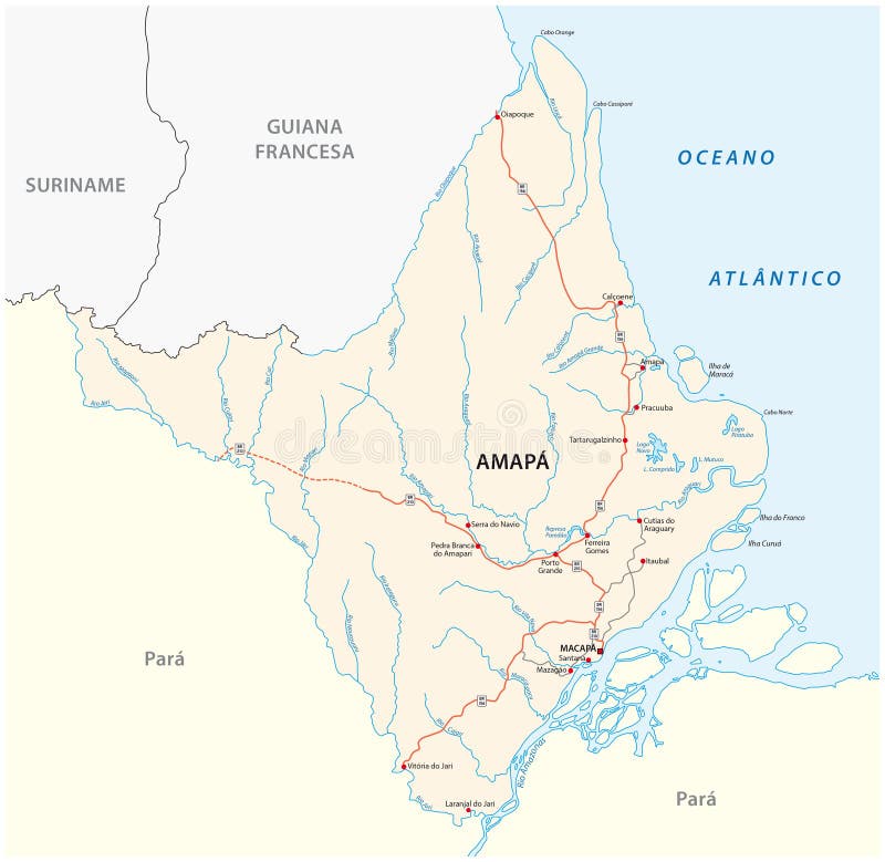 Mapa de Amapa ilustração do vetor. Ilustração de isolado - 105698884