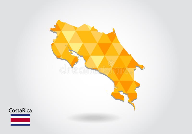Mapa Do Vetor De Costa-Rica Ilustração do Vetor - Ilustração de costela ...
