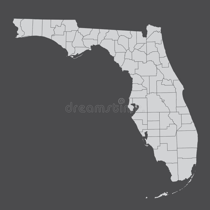 Mapa Dos Condados Da Florida Ilustração Stock - Ilustração de ...
