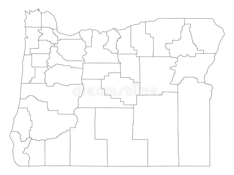 Mapa Dos Condados Do Estado De Oregon Dos Eua Ilustração do Vetor ...