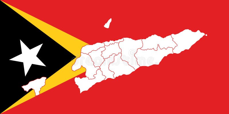 Mapa E Bandeira De Timor-Leste Ilustração Stock - Ilustração de branco ...