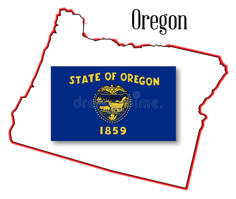 Mapa E Bandeira Do Estado De Oregon Ilustração do Vetor - Ilustração de ...