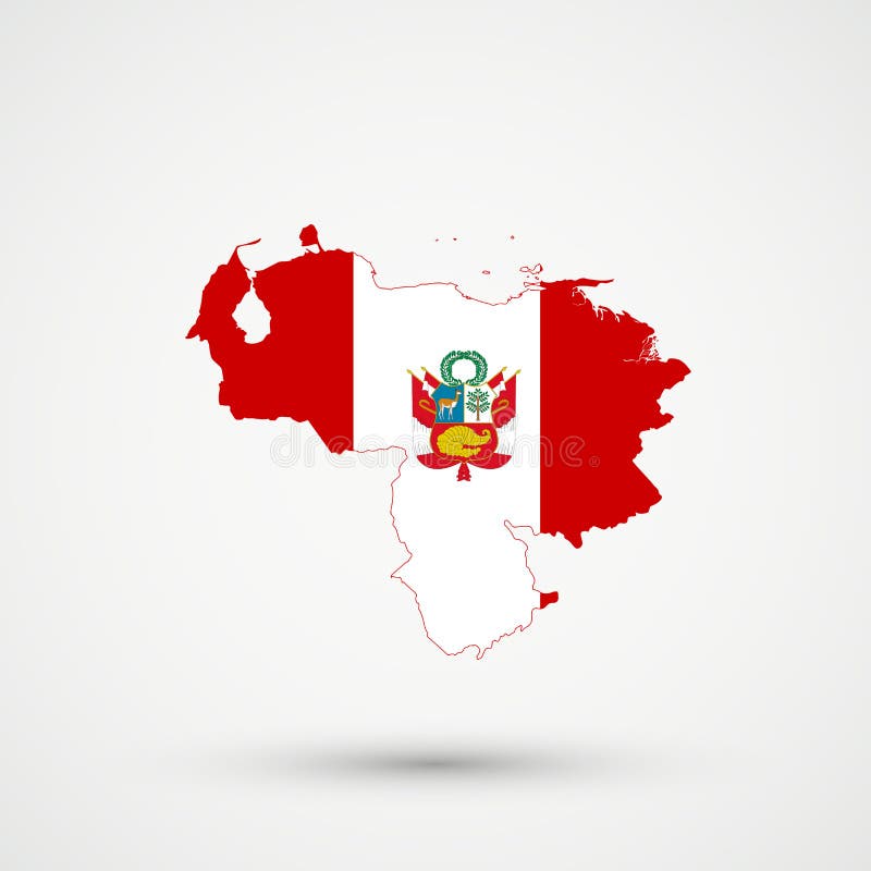 Mapa En Colores De La Bandera De Perú, Vector Editable De Venezuela ...