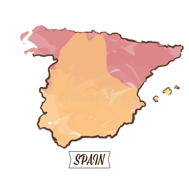 Mapa espanhol isolado ilustração do vetor. Ilustração de naturalize ...