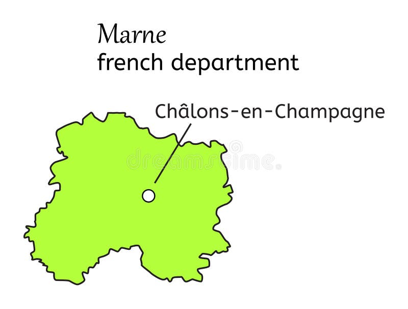 Mapa Francés Del Departamento De Marne Ilustración del Vector ...