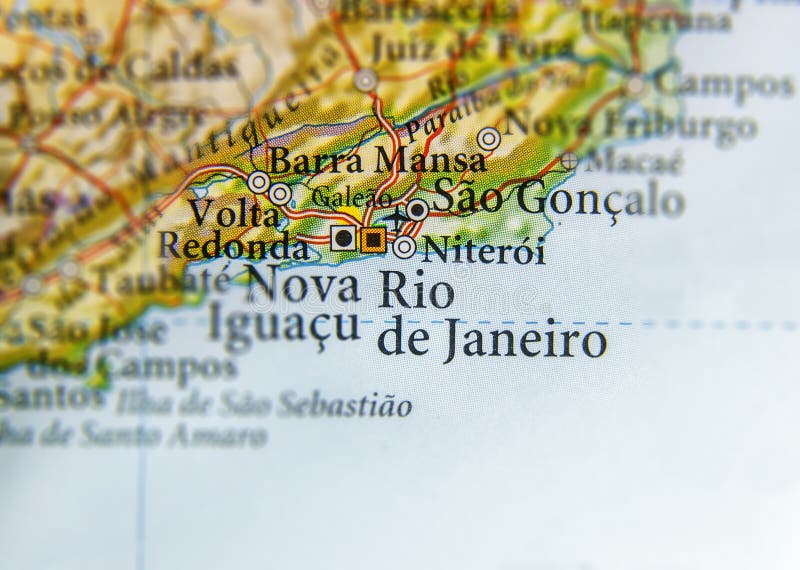 Mapa Geográfico De Brasil Com Cidade De Rio De Janeiro Foto de Stock ...
