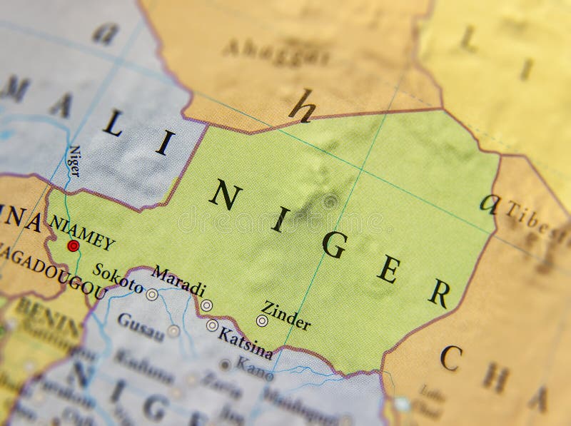 Mapa Geográfico De Niger Com Cidades Importantes Imagem de Stock ...