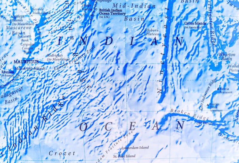 Mapa Geográfico Del Océano Índico Foto de archivo - Imagen de blanco ...