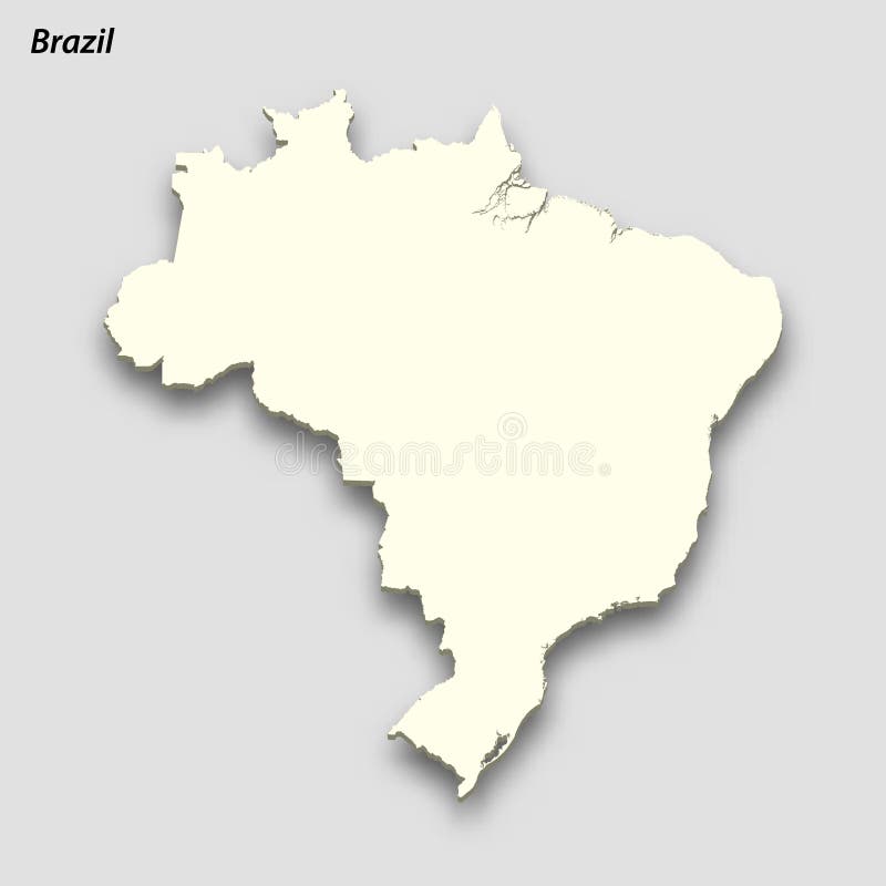 Mapa Isométrico 3d Do Brasil Isolado Com Sombra Ilustração Do Vetor