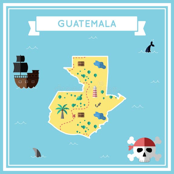 Mapa Liso Do Tesouro Da Guatemala Ilustração do Vetor - Ilustração de ...