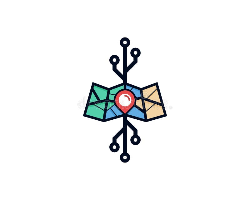 Mapa Logo Icon Design De Digitaces Ilustración del Vector - Ilustración ...