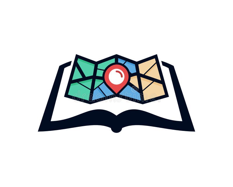 Mapa Logo Icon Design Del Libro Ilustración del Vector - Ilustración de ...