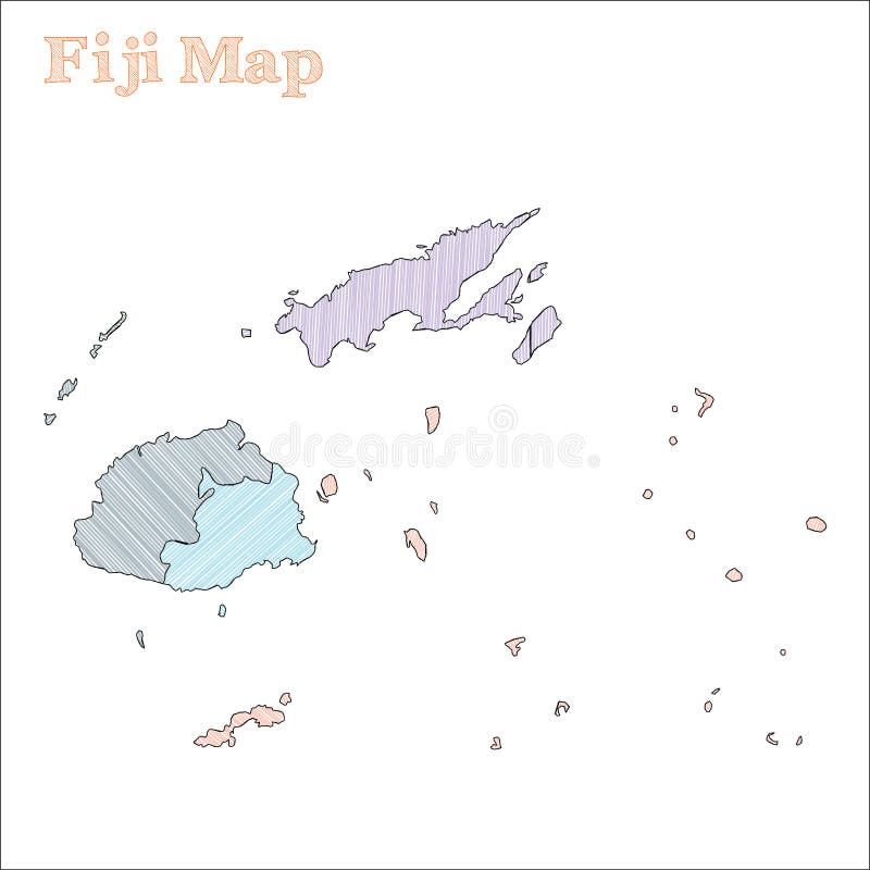 Mapa a mano de Fiji ilustración del vector. Ilustración de ...