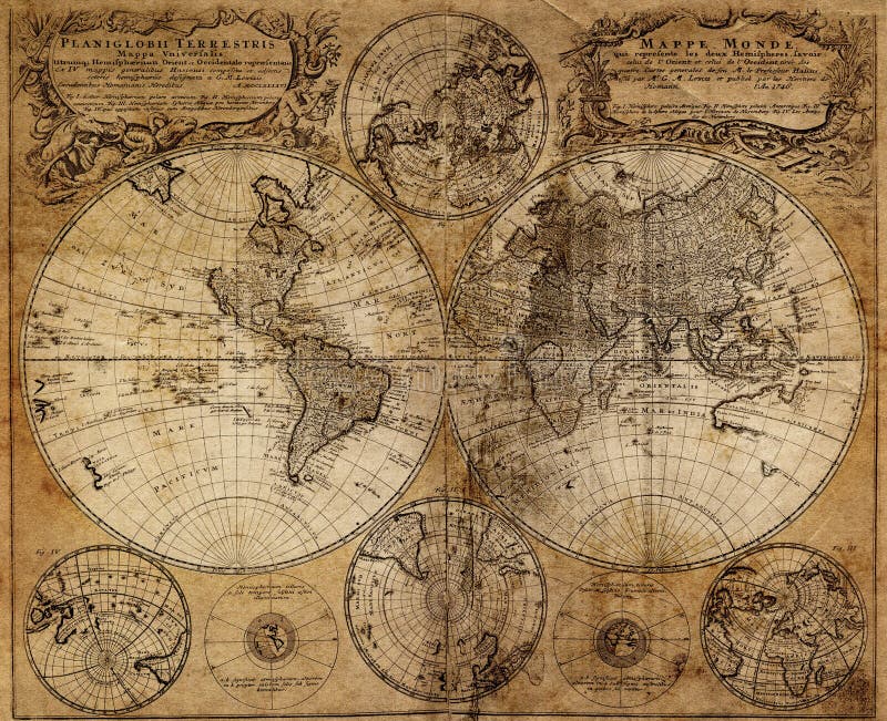 Mapa Medieval Vintage Del Mundo 1626. Imagen editorial - Imagen de ...