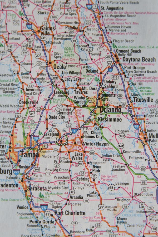 Mapa Miasto Orlando Floryda I Centrala Obraz Stock - Obraz złożonej z ...