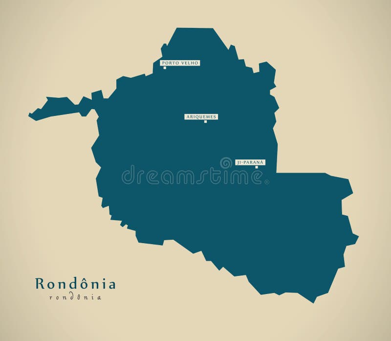 Mapa Administrativo E Político De Rondonia Com Bandeira Ilustração do ...