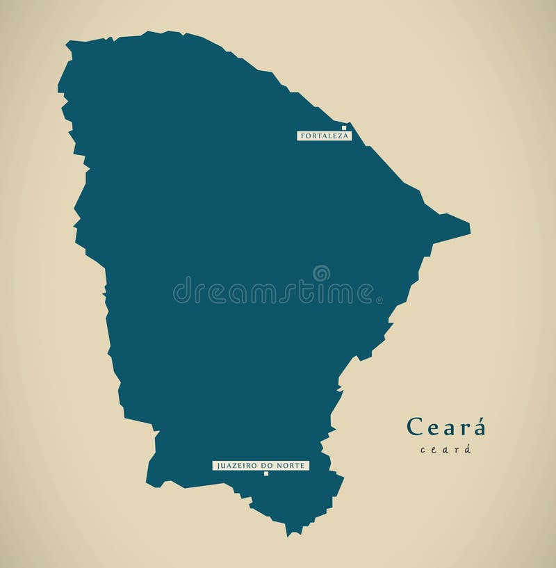 Mapa Moderno - BR El Brasil De Ceara Stock de ilustración - Ilustración ...