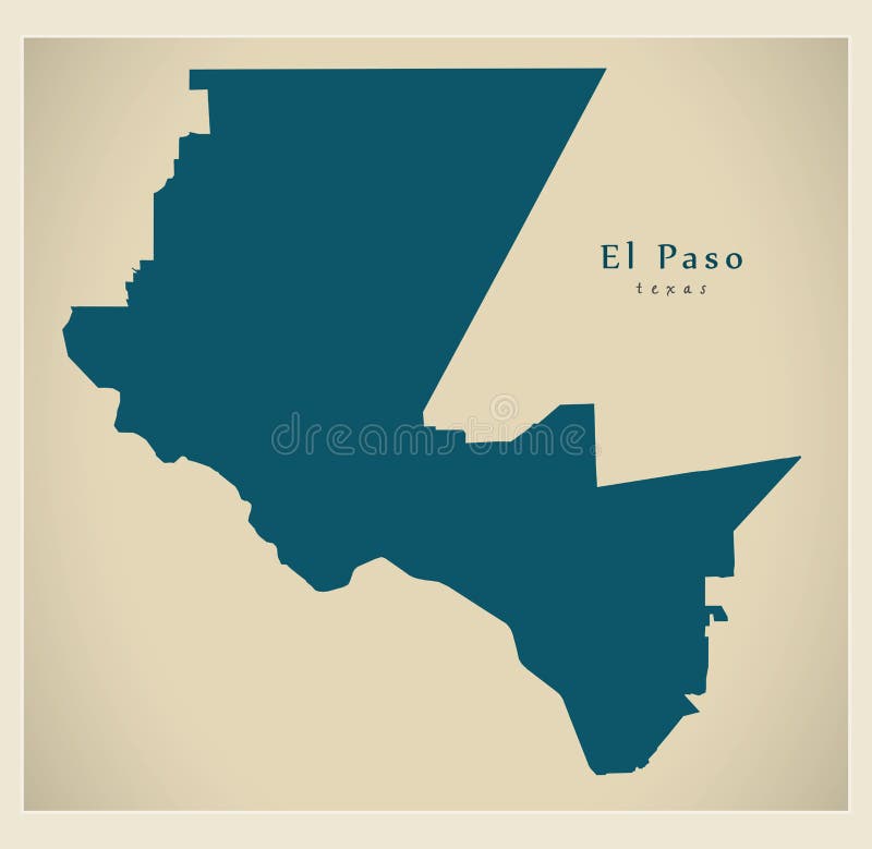 Mapa Moderno - Cidade De El Paso Texas Dos EUA Ilustração do Vetor ...