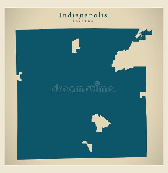 Mapa Moderno - Cidade De Indianapolis Indiana Dos EUA Ilustração do ...