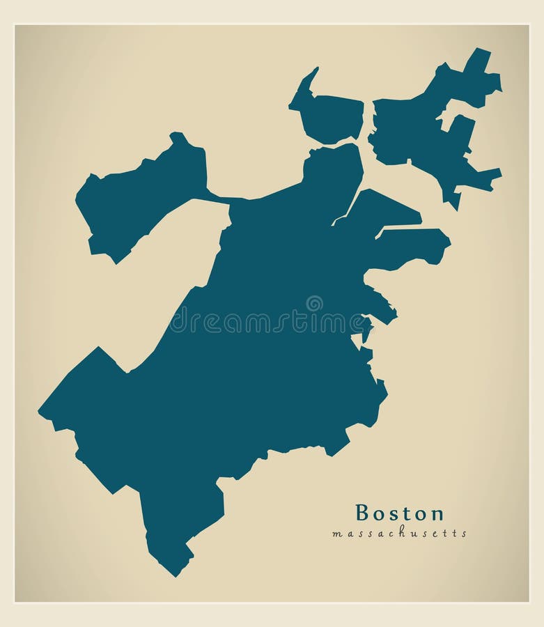 Mapa Moderno - Ciudad De Boston Massachusetts De Los E.E.U.U ...