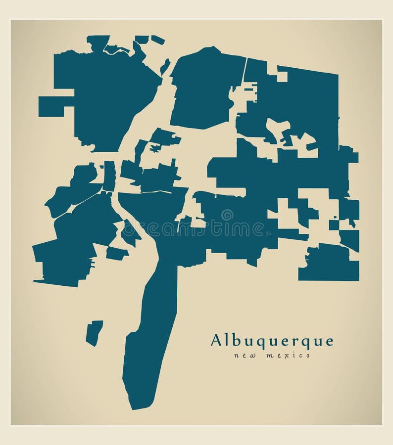 Mapa Moderno Da Cidade - Cidade De Albuquerque New Mexico Dos EUA ...