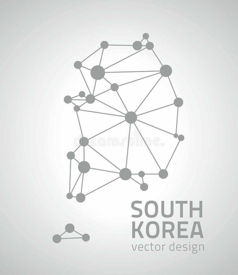 Mapa Moderno Del Esquema Del Punto Del Vector De La Corea Del Sur De La ... Mapa Moderno Del Esquema Del Punto Del Vector De La Corea Del Sur De La ...