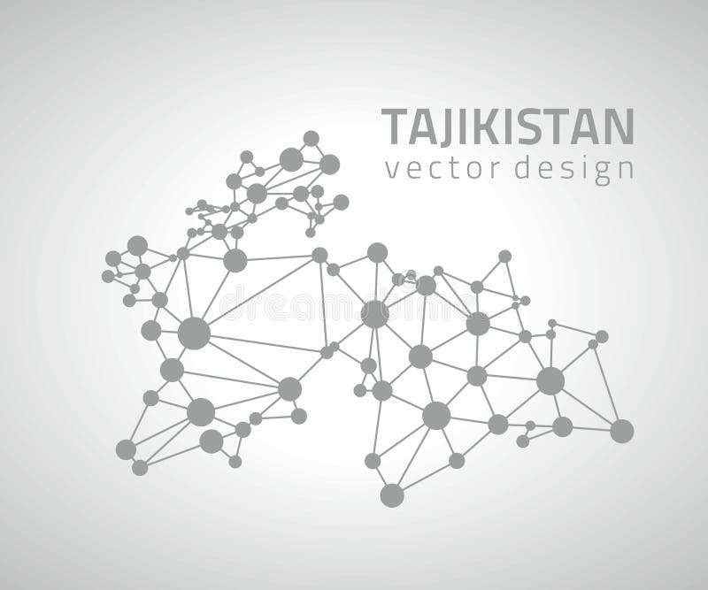 Mapa Moderno Del Esquema Del Punto Del Vector De Tayikistán De La ... Mapa Moderno Del Esquema Del Punto Del Vector De Tayikistán De La ...
